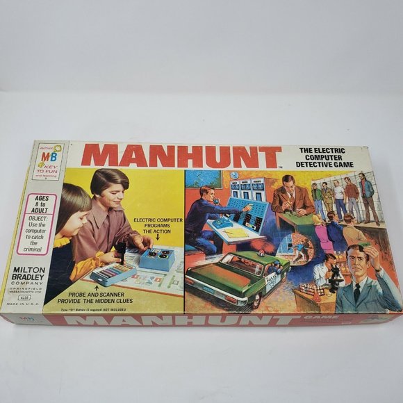 Games | Vintage 1972 Manhunt Missing Electric Computer Detective Game ...